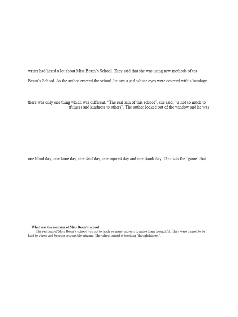 A Different Kind of School - Notes | PDF