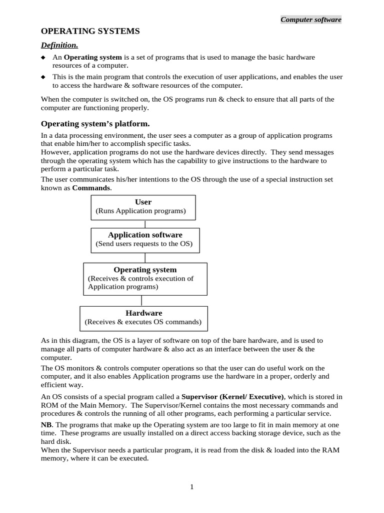Operating System Basics Lesson Four Ict Year One 2024 | PDF | Operating System | Graphical User ...