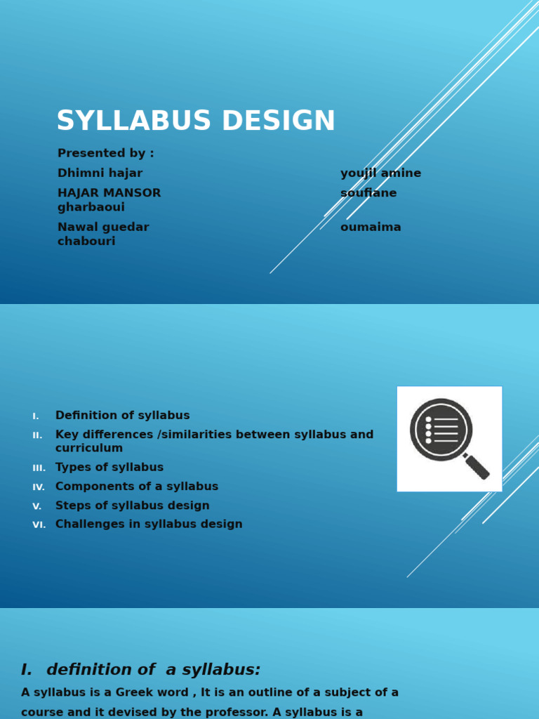Syllabus Design Final | PDF | Educational Assessment | Curriculum
