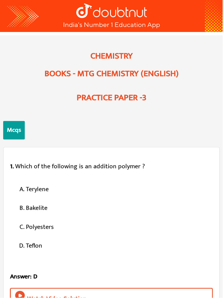 272 Books Doubtnut Question Bank | PDF | Receptor Antagonist | Chemistry