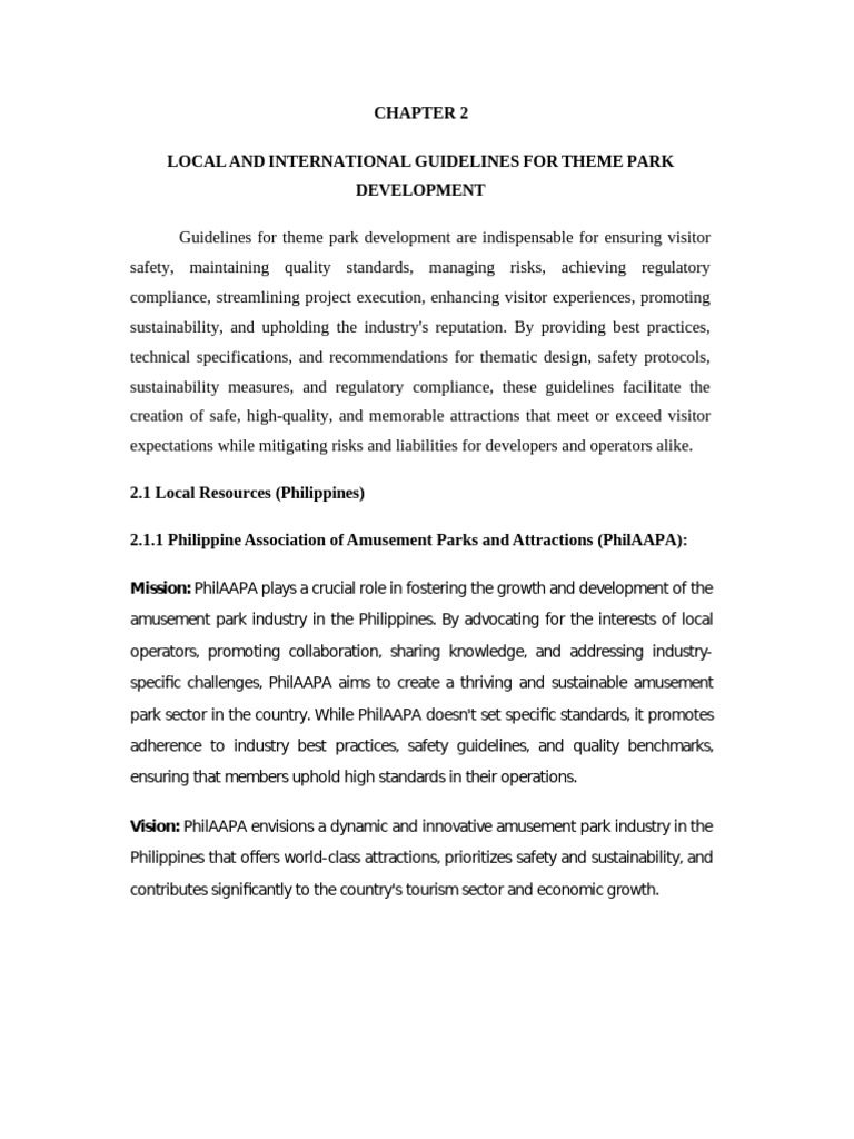 Theme Park Development Guidelines | PDF