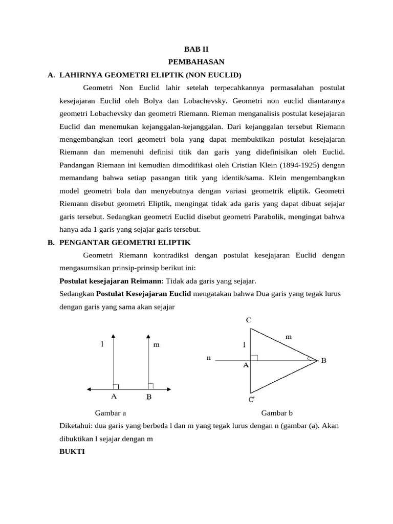 Geometri Eliptik: Teori dan Teorema | PDF