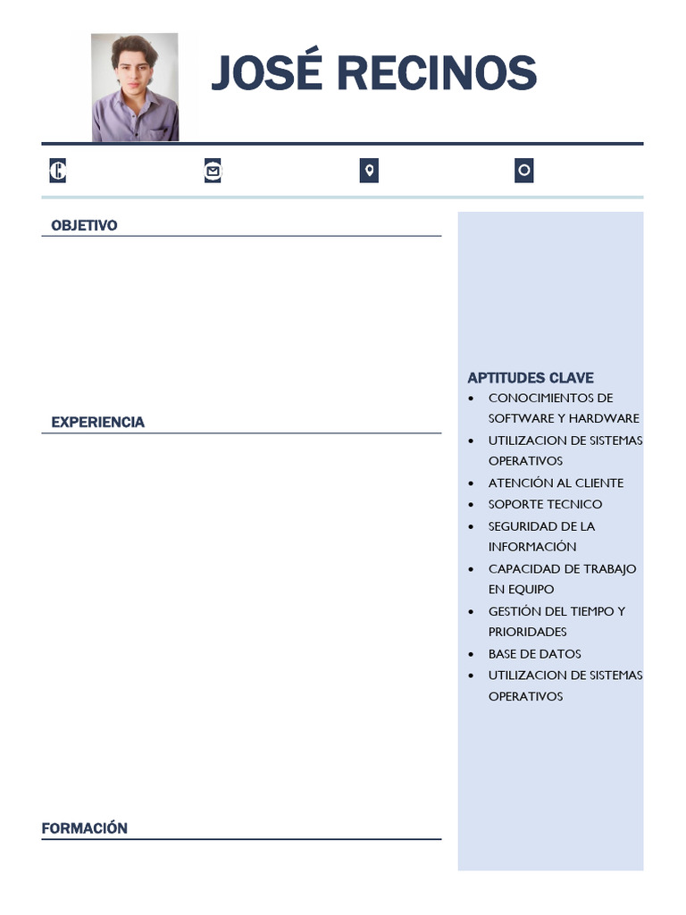 Cv Jose Recinos 2 | PDF | Soporte técnico | Ciencias de la Computación