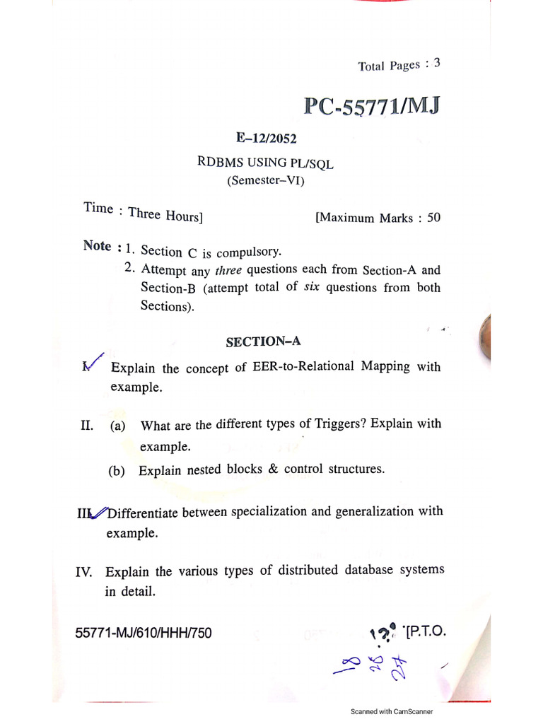 RDBMS Final2022 | PDF