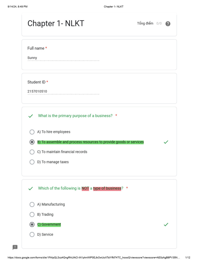 Chapter 1- NLKT 2024-09-14 18_20_20 | PDF | Equity (Finance) | Historical Cost