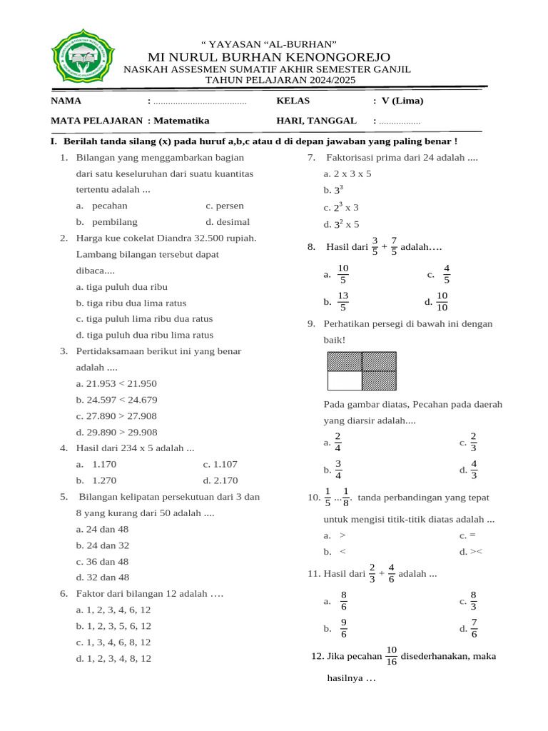 MATEMATIKA KELAS 5 | PDF