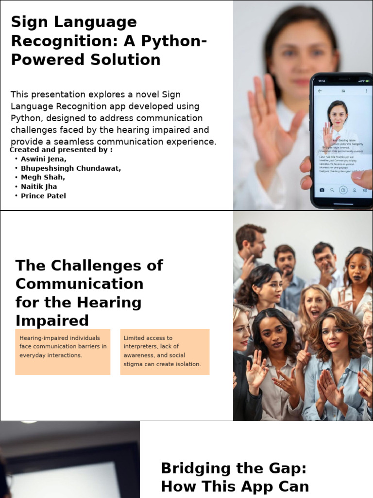 Sign language recognition app ppt | PDF | Communication | Sign Language