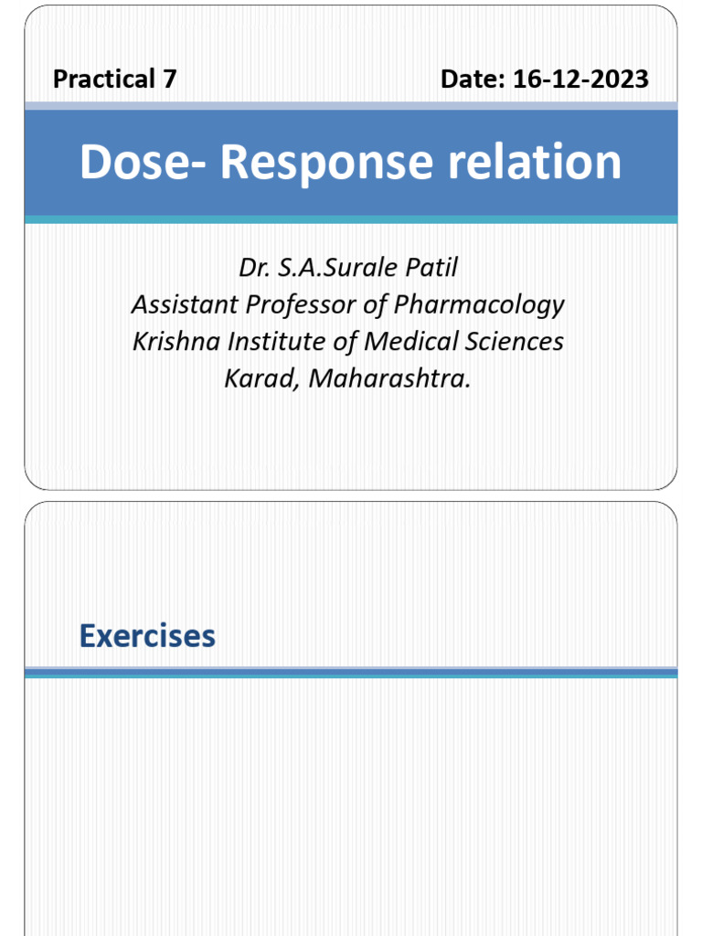 Dose response relation | PDF | Receptor Antagonist | Cell Signaling