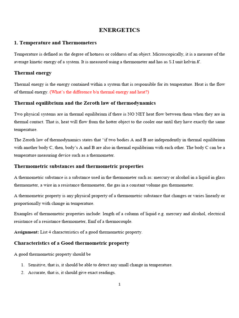 Understanding Temperature and Thermometers | PDF | Thermometer ...