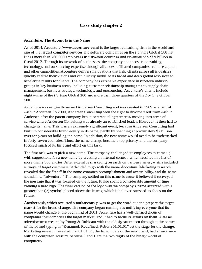 Case study chapter 2 (33) | PDF | Accenture | Business