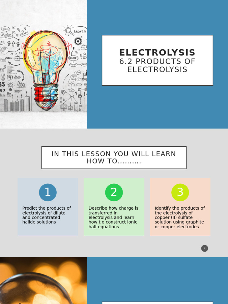 6.2 Products of Electrolysis | PDF | Ion | Anode