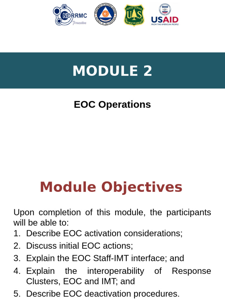 EOC Operations Training Overview | PDF | Emergency Management | Incident Management