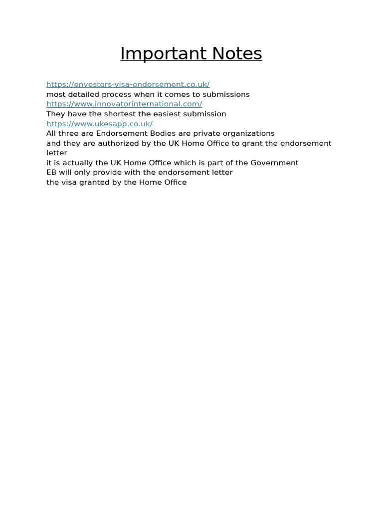 Important Notes | PDF