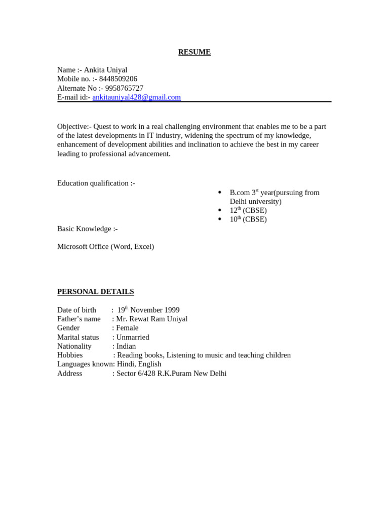 Ankita Resume(1) | PDF