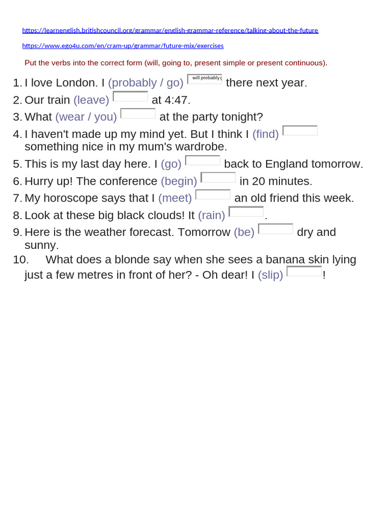 Future Exercises | PDF