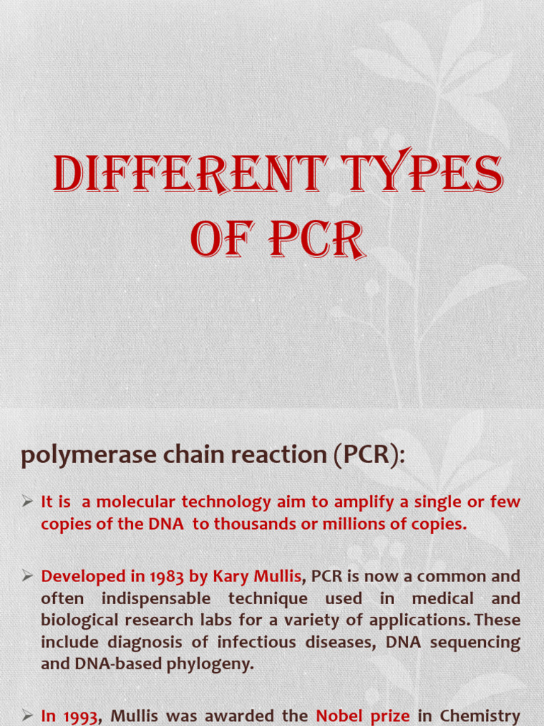 Handout - Gen Eng - PCR Types | PDF | Polymerase Chain Reaction | Reverse Transcription ...