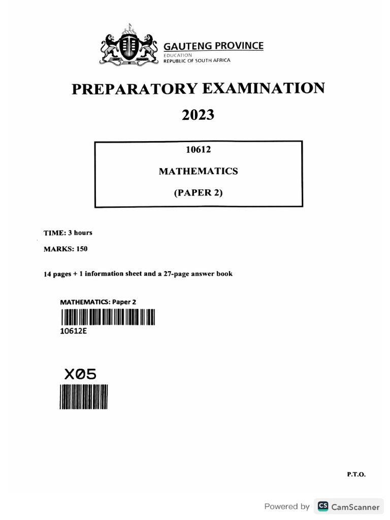2023 Grade 12 Math Trial Exam Paper 2 GP | PDF
