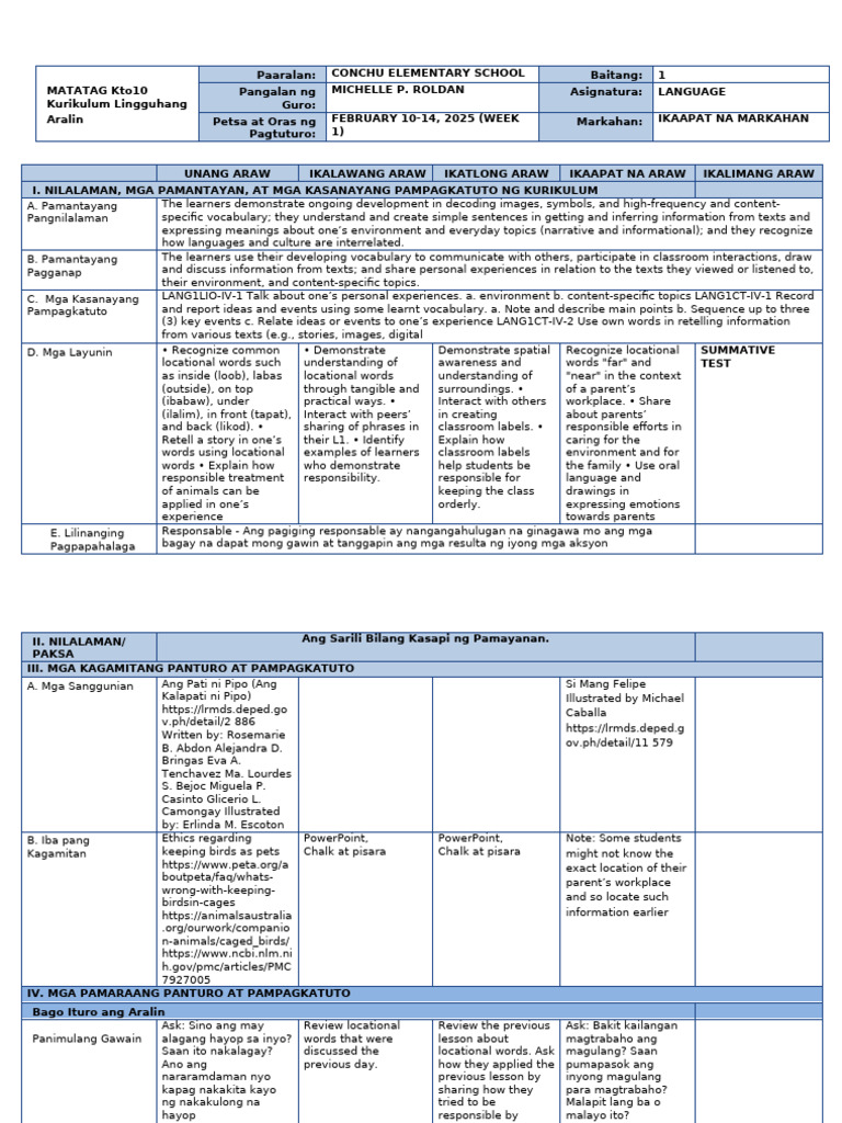 Kto10 Language Curriculum Overview | PDF | Vocabulary | Human Communication