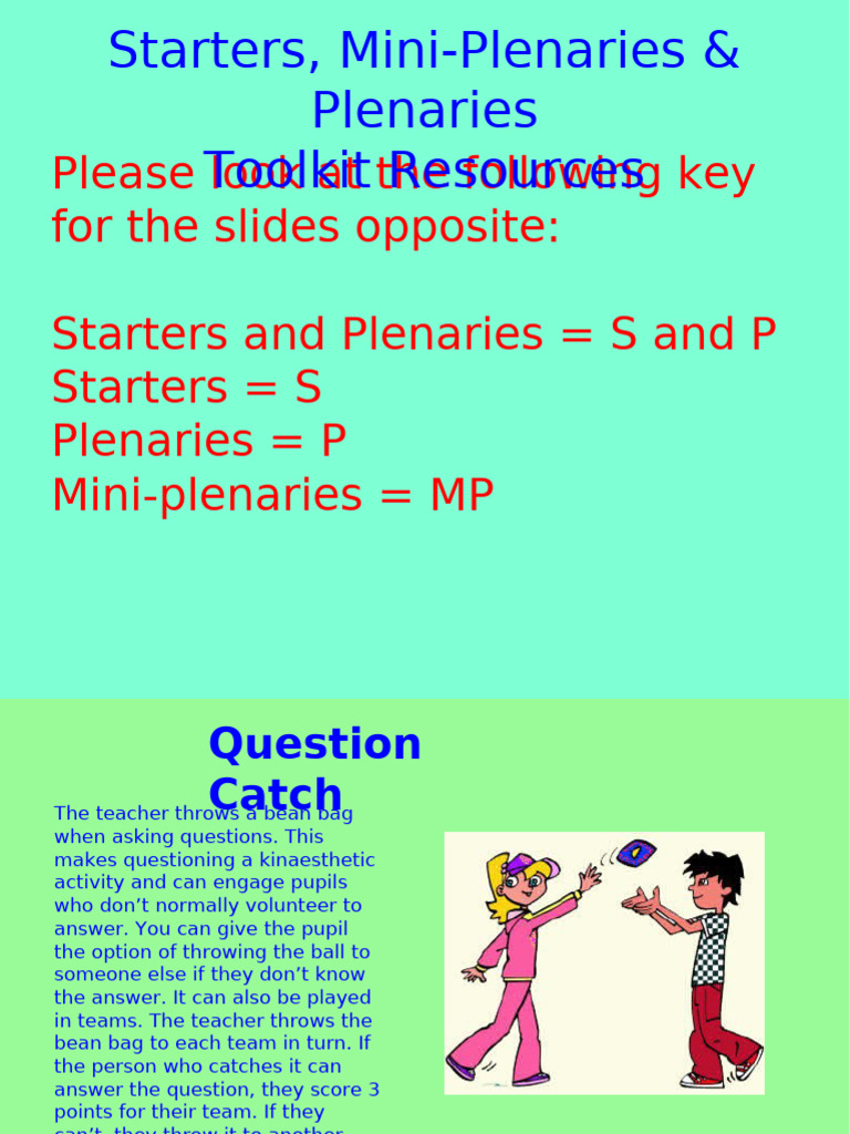 Starters, Mini-Plenaries and Plenaries | PDF | Thought