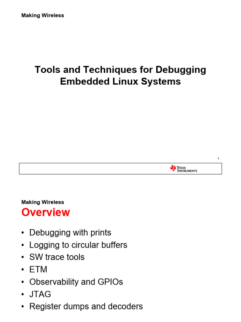 Tools and Techniques for Debugging Embedded Linux Systems | PDF | Computer Architecture ...