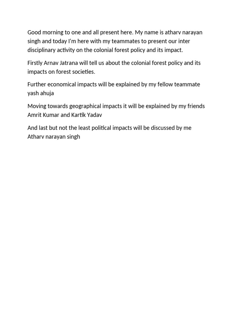 Colonial Forest Policy Impacts | PDF