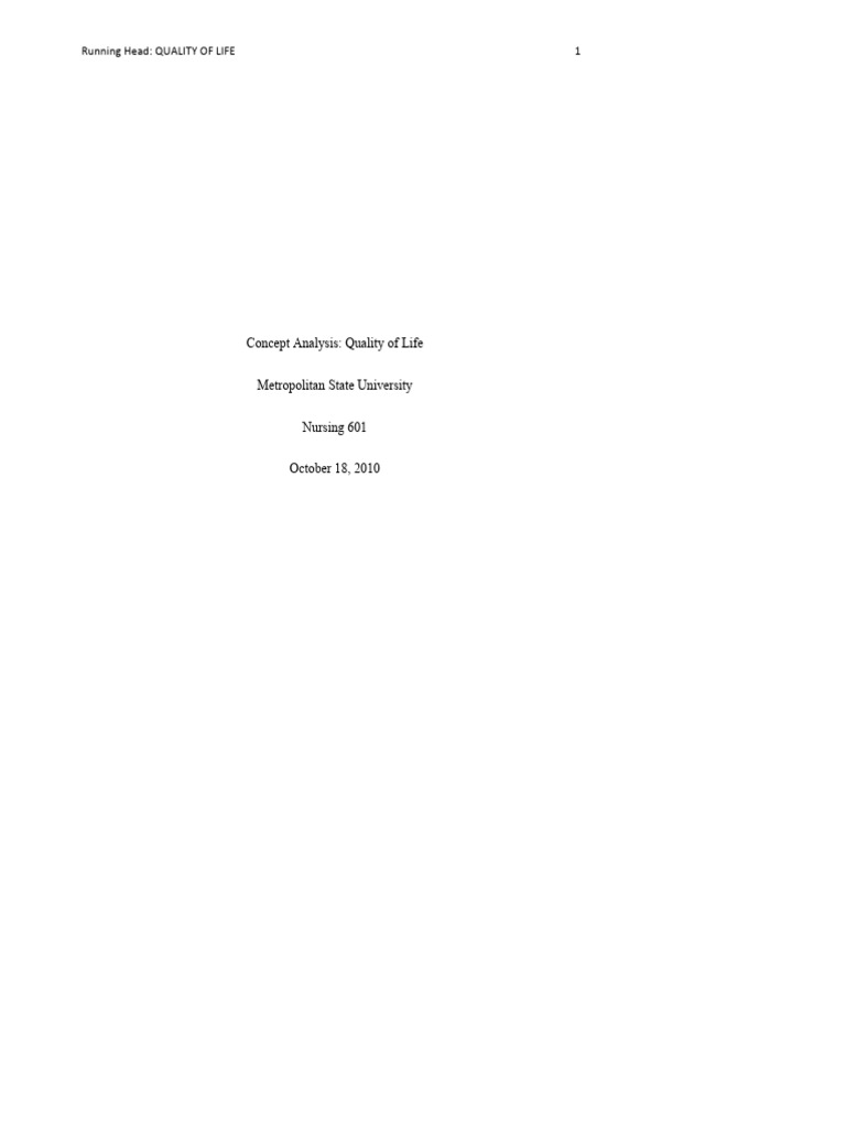 Concept Analysis Example Paper With Instructor Comments | PDF | Quality ...