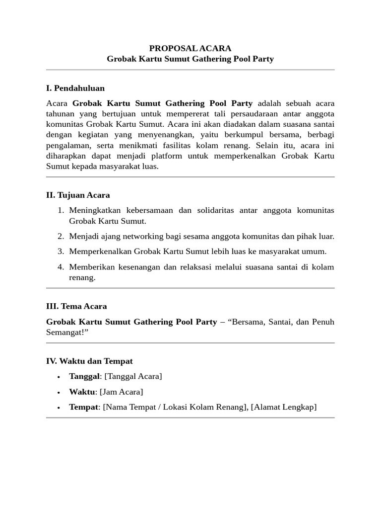 PROPOSAL ACARA | PDF