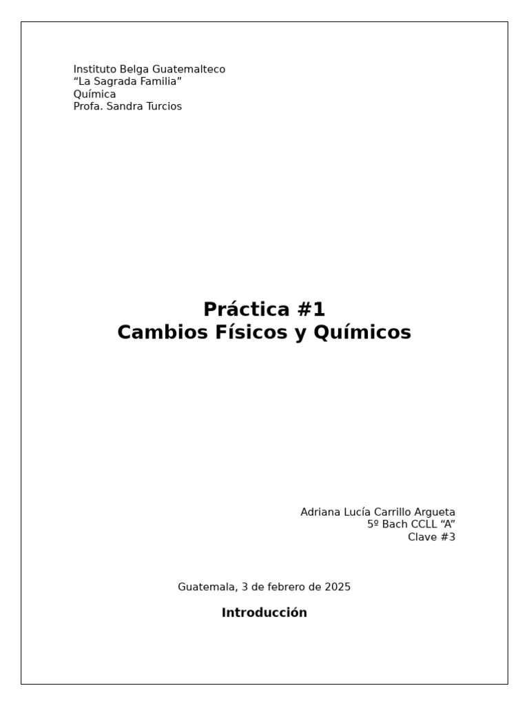 Cambios Físicos y Químicos | PDF | Ácido | Sal (química)