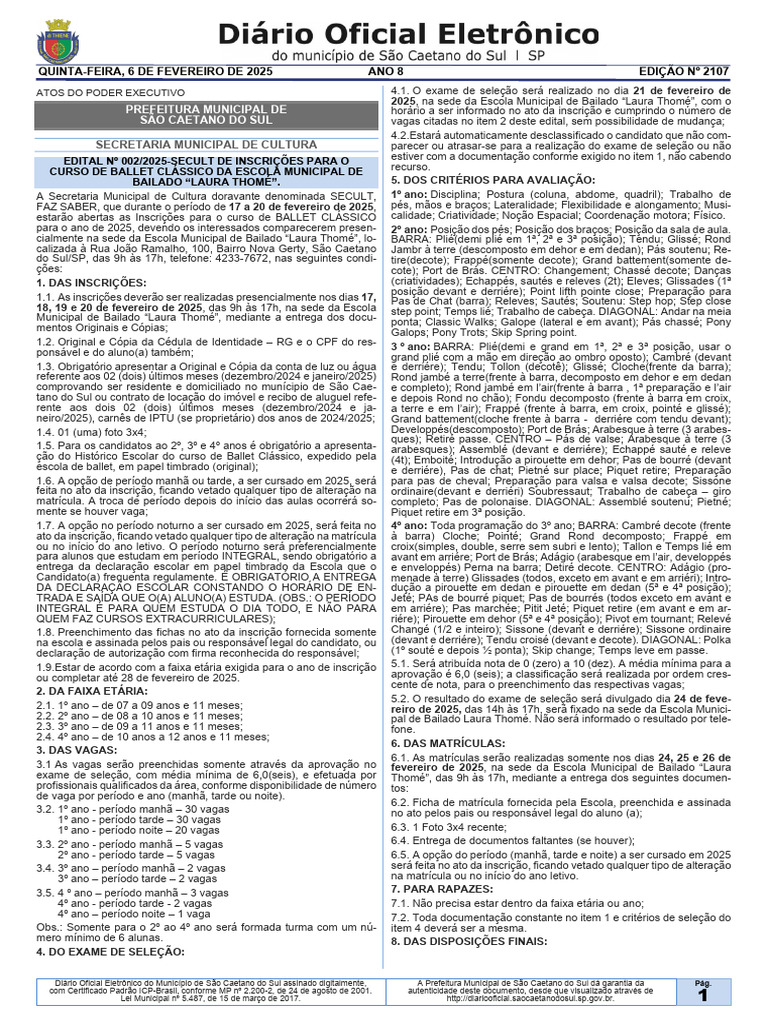 Diario Oficial Eletronico 06022025 | PDF