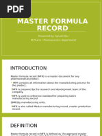Master Formulation Record Template | PDF | Pharmacy