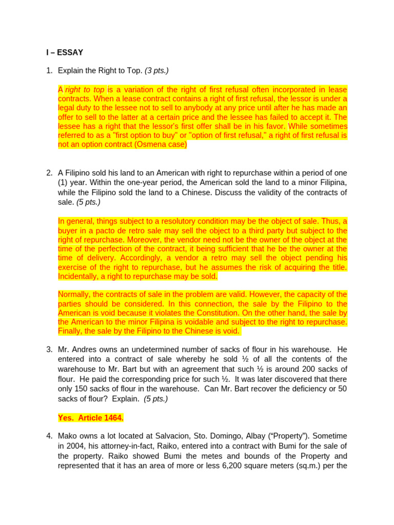 Answer Key Midterms Sales SBCA 2021 2022 PDF | PDF | Bill Of Lading | Sales