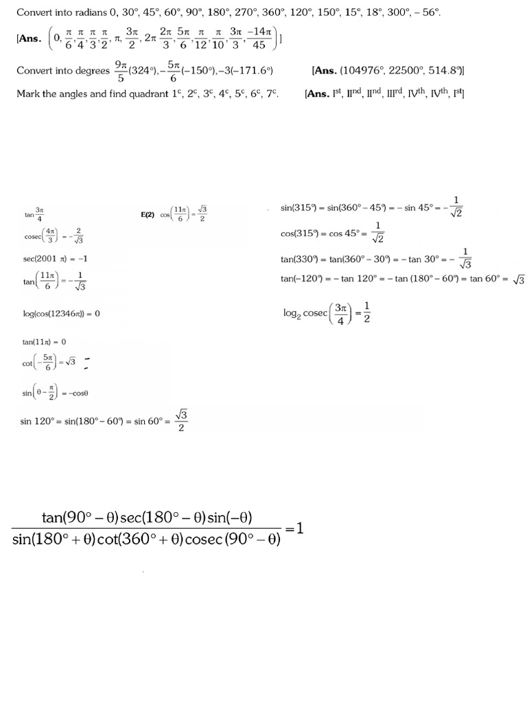 question on trigonometry function | PDF
