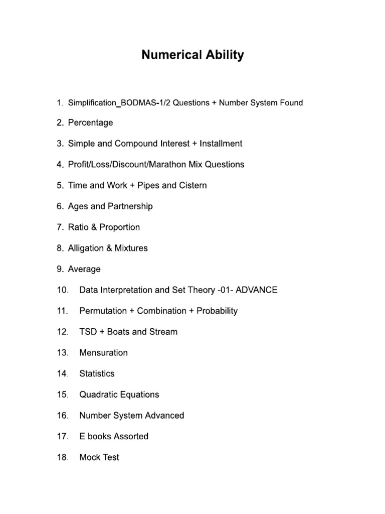 Numerical Ability | PDF