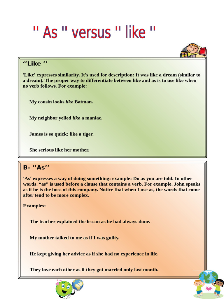 "Understanding 'Like' vs. 'As'" | PDF