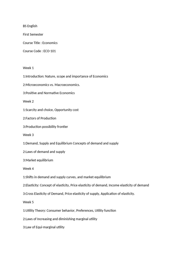 Course title Economics | PDF