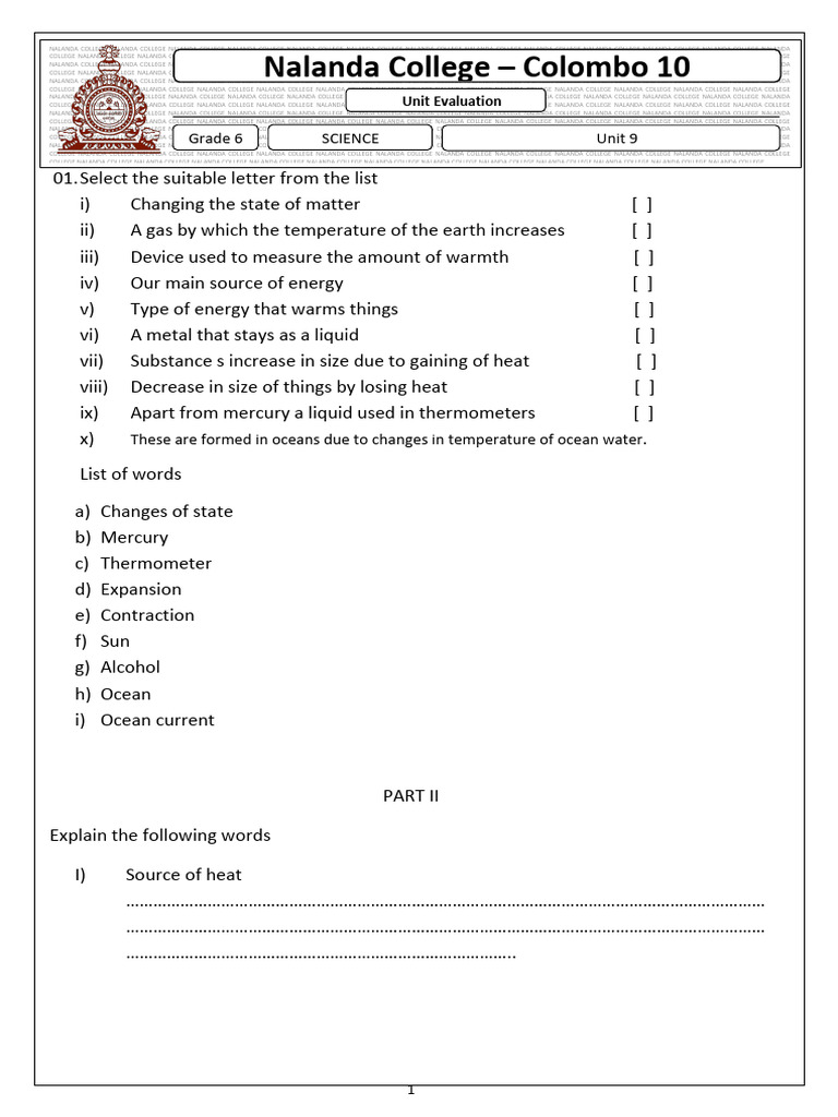 Heat and Its Effects for Grade 6 | PDF | Heat | Temperature