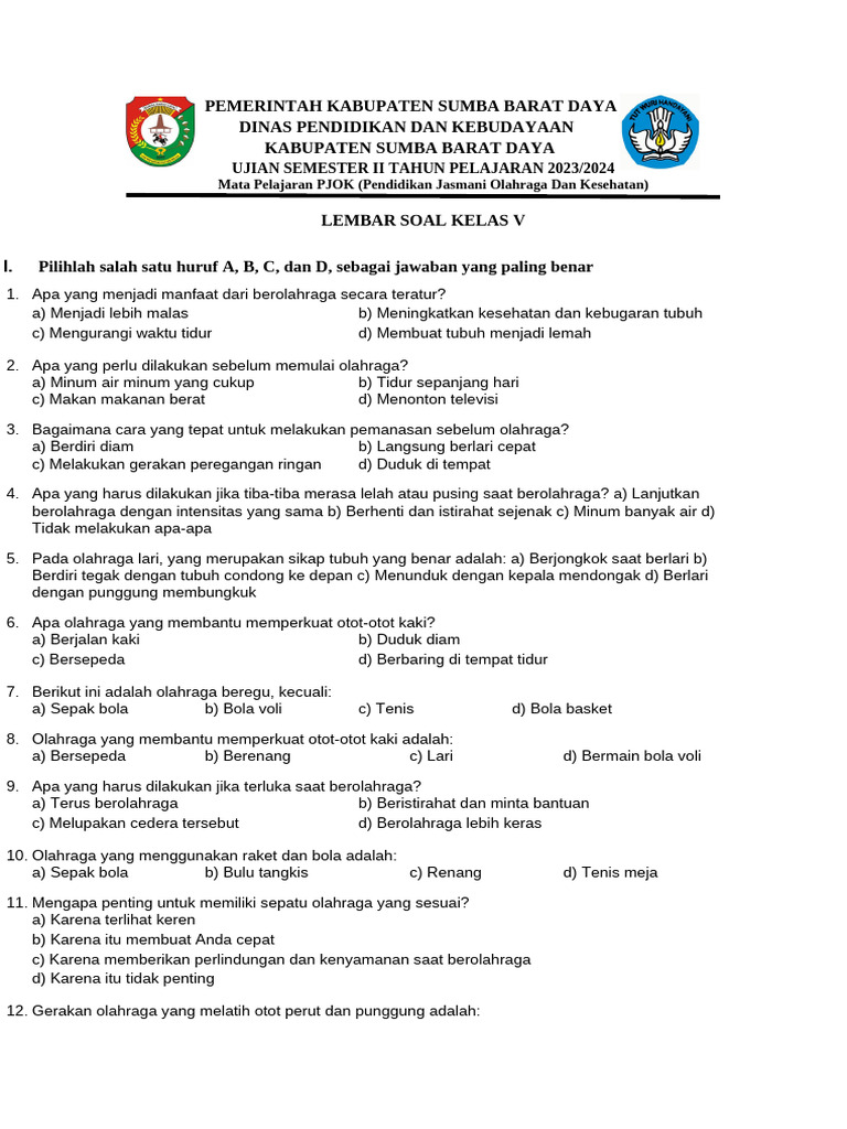 PJOK V Semester II | PDF