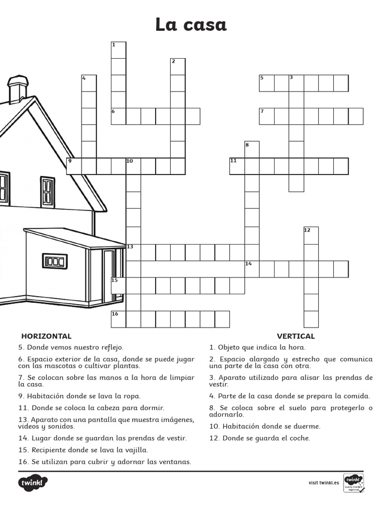 Crucigrama de Objetos del Hogar | PDF