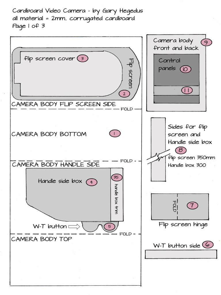 Cardboard Video Camera Design Guide | PDF | Paper | Printing Materials
