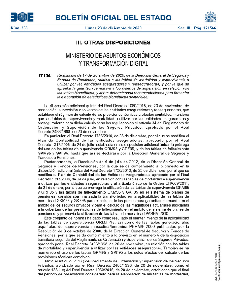 Boe A 2020 17154 | PDF | Seguro | Reaseguro