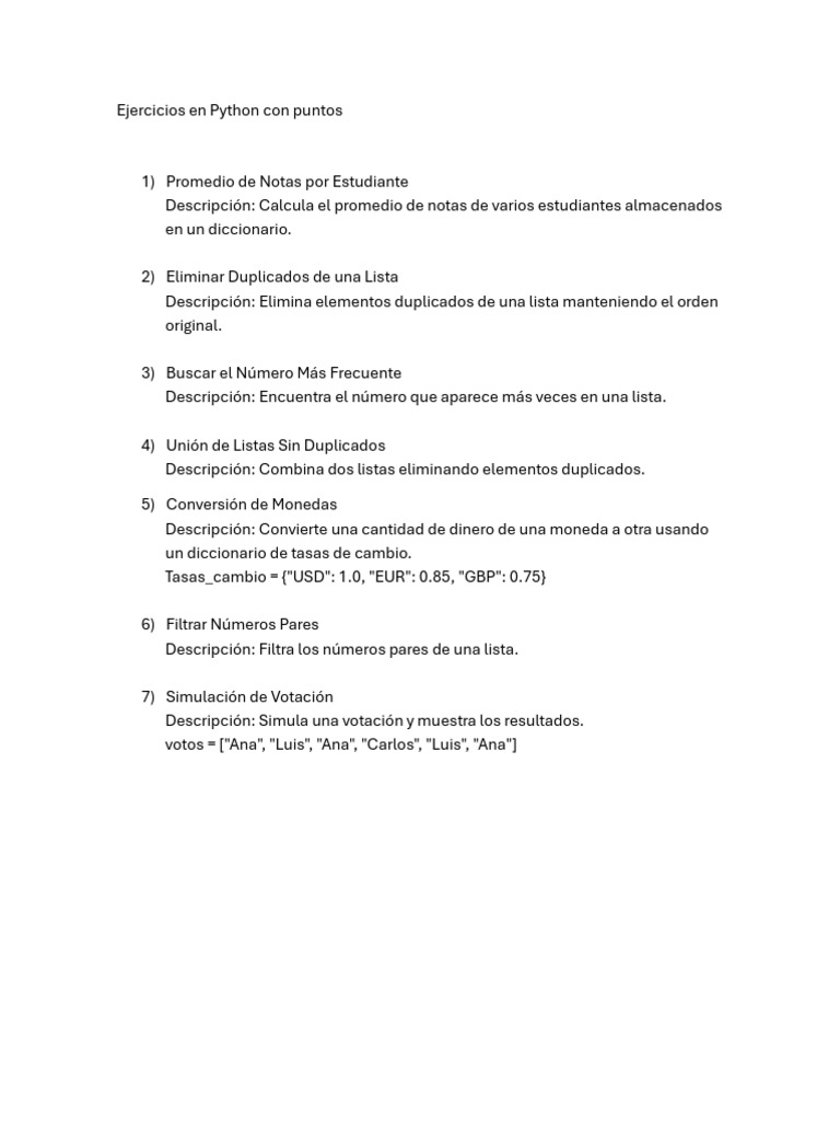 Python Ejercicios | PDF