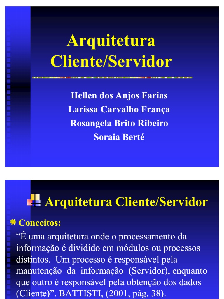 Arquitetura Cliente-Servidor | PDF | Modelo cliente – Servidor ...