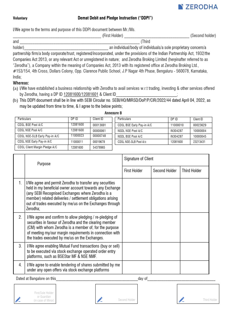 Understanding DDPI in Zerodha | PDF | Securities (Finance) | Market ...