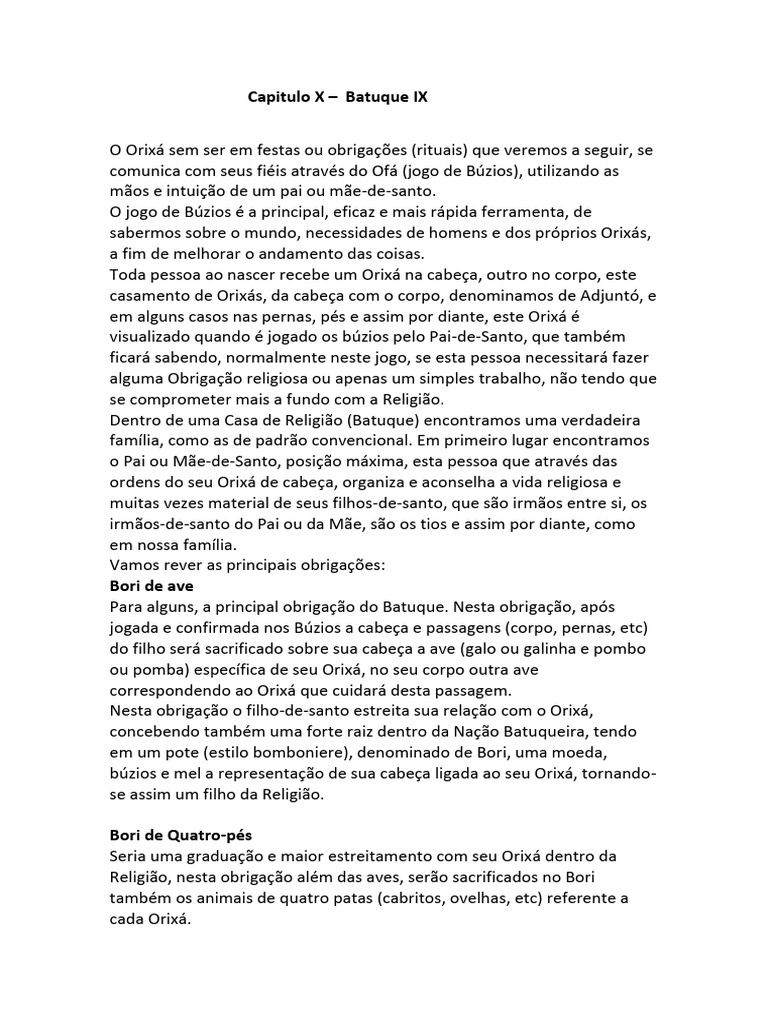 Capitulo X - Batuque IX | PDF