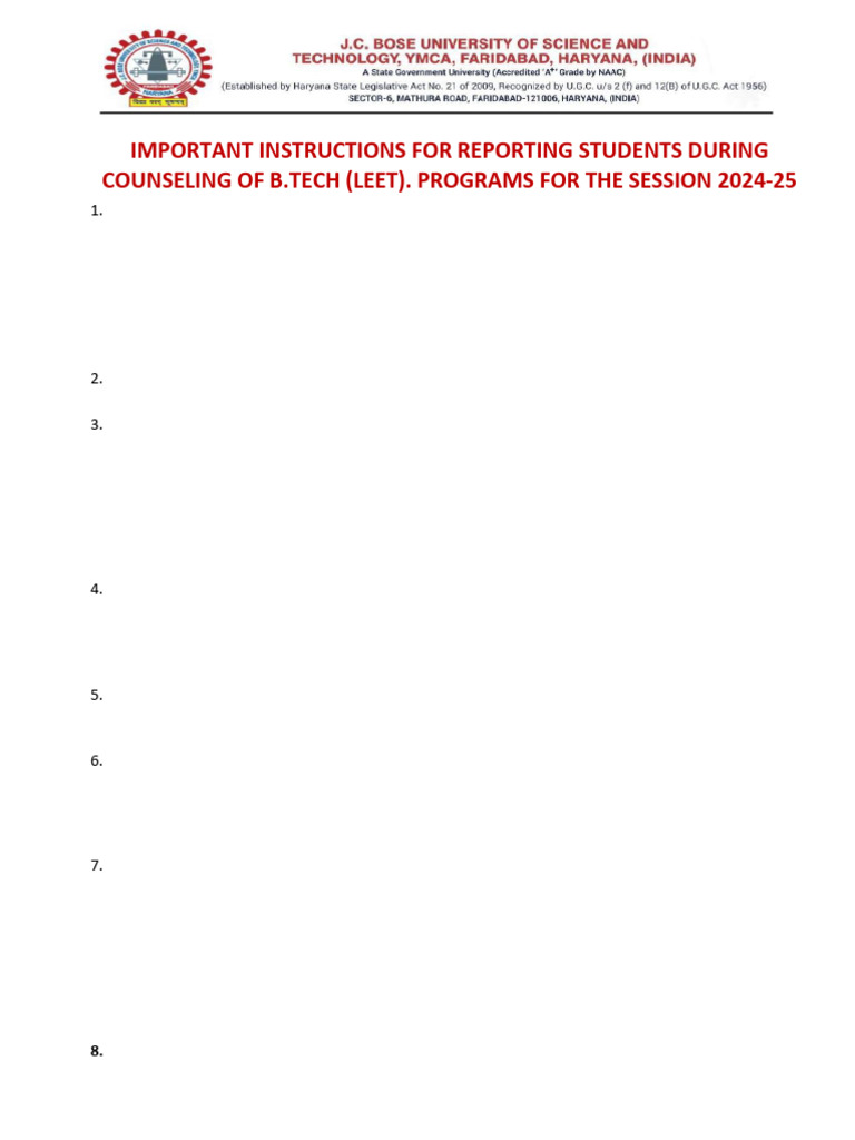 ROHC Proof Requirements for B.Tech Admissions | PDF | Government