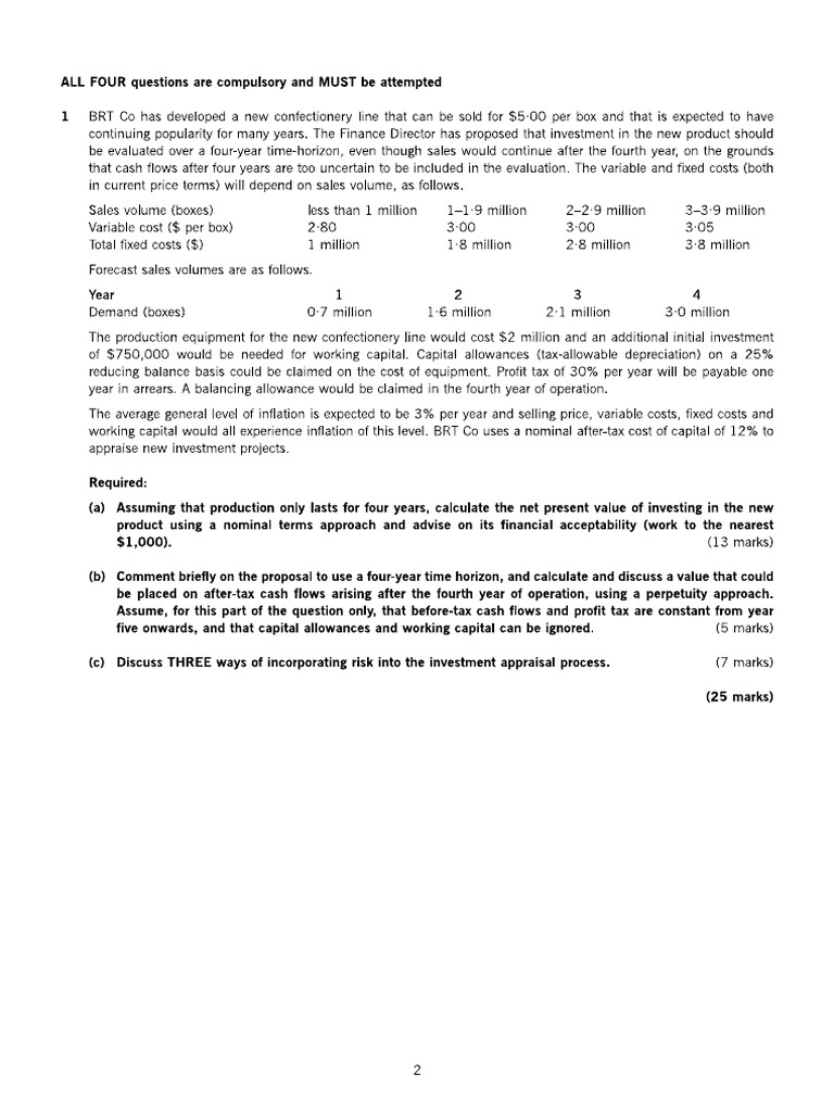 NPV Question 2 | PDF