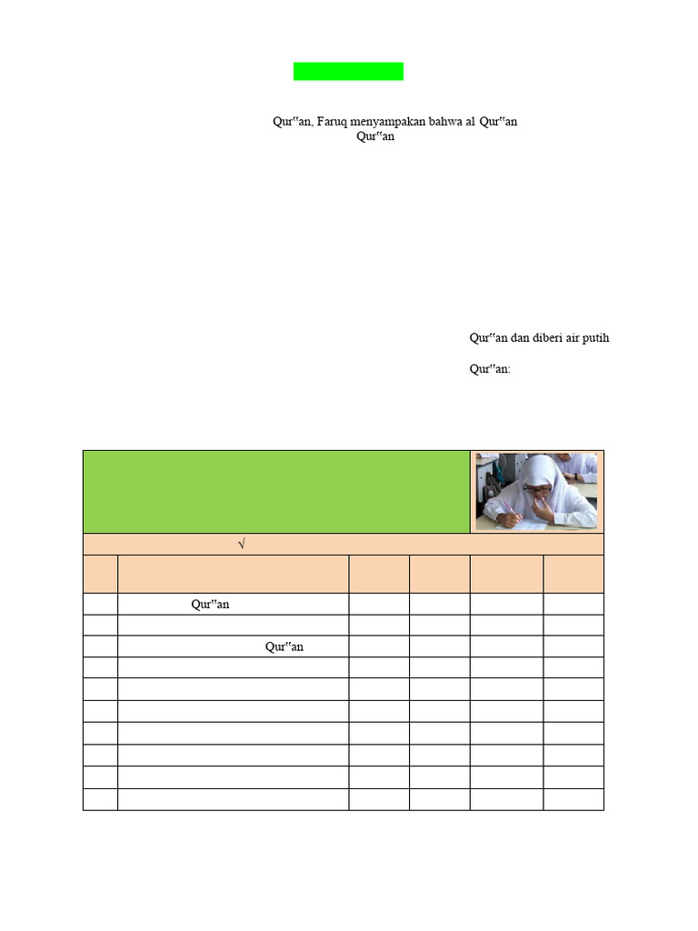 LKPD Qurdis Kelas 7 Bab 1 | PDF