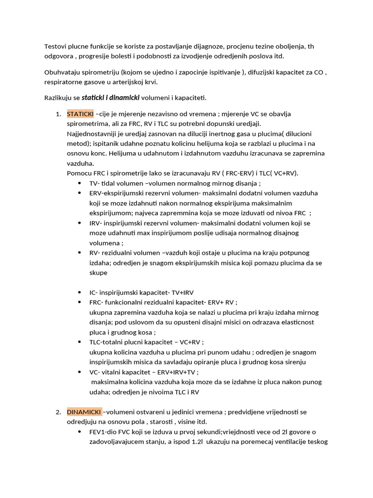 Ispitivanje Plucne Funkcije | PDF