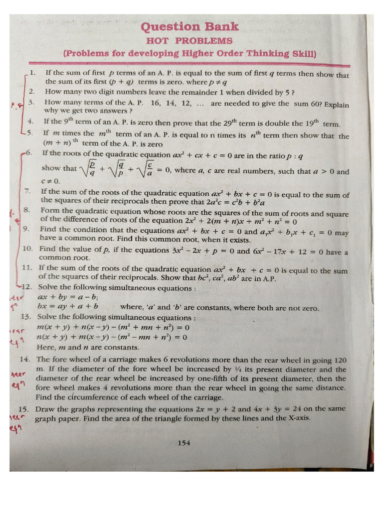 Algebra Hots Questions | PDF