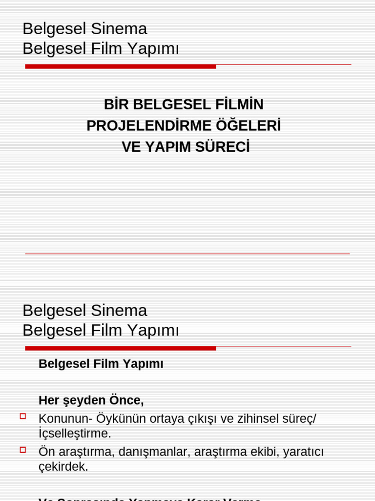 Belgesel Sinema Yapımı Dersi | PDF